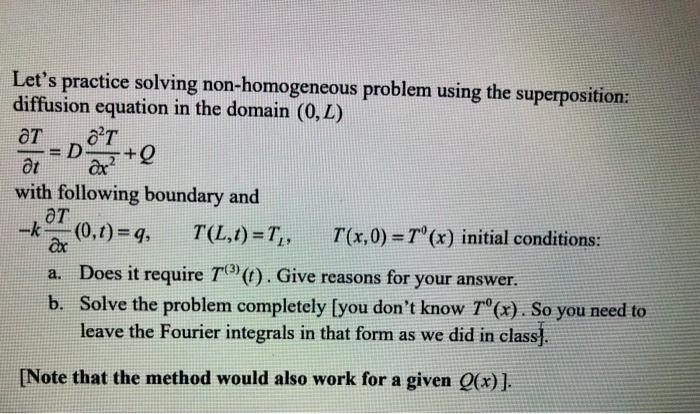 Solved Let's practice solving non-homogeneous problem using | Chegg.com
