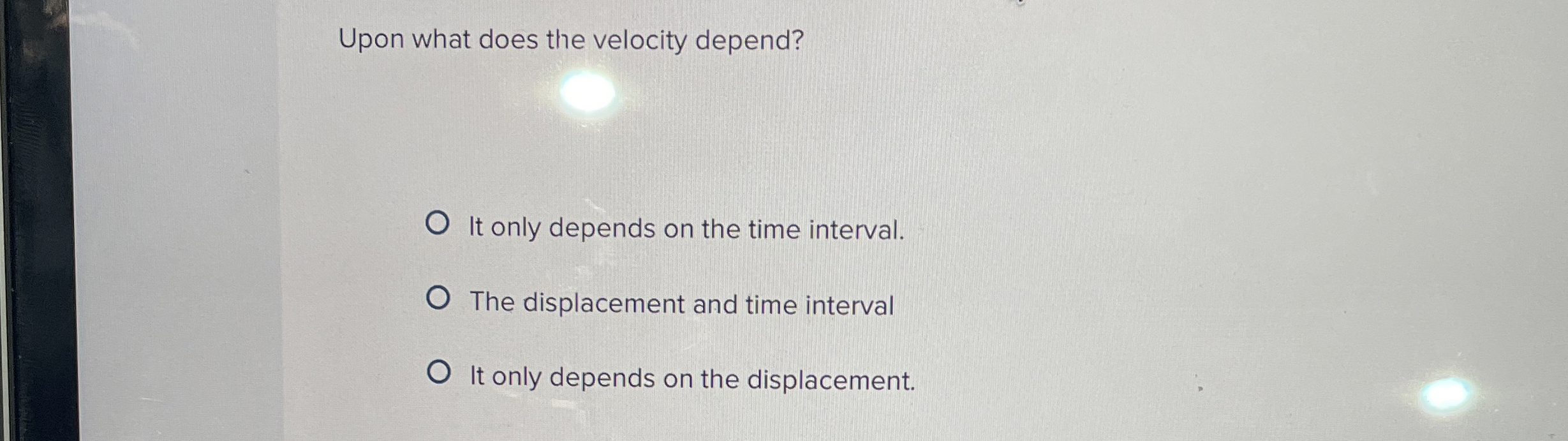 Solved Upon what does the velocity depend?It only depends on | Chegg.com