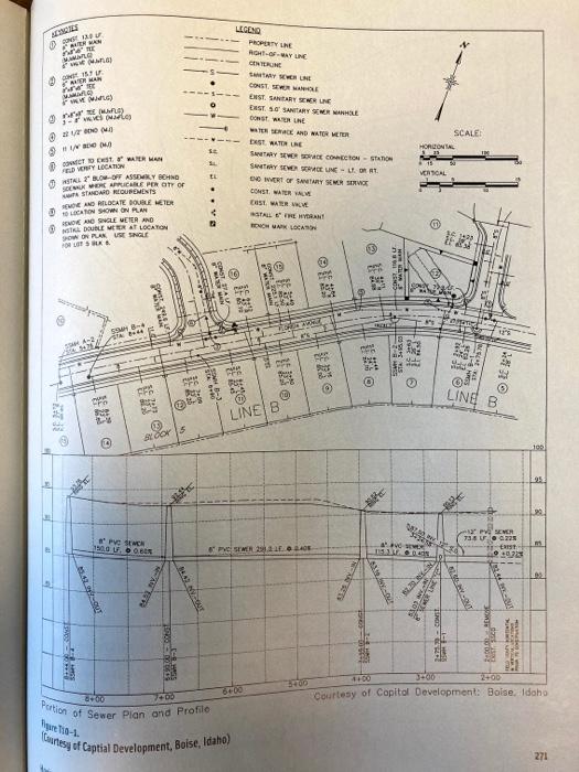 SEWER PLAN AND PROFILE Study the portion of a sewer | Chegg.com