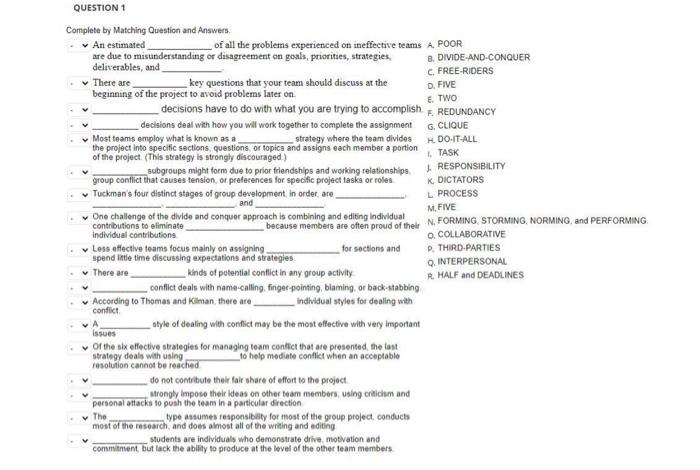 Solved Complete by Matching Question and Answers. An | Chegg.com