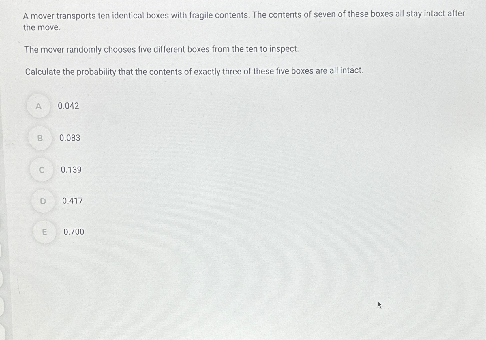 Solved A mover transports ten identical boxes with fragile | Chegg.com