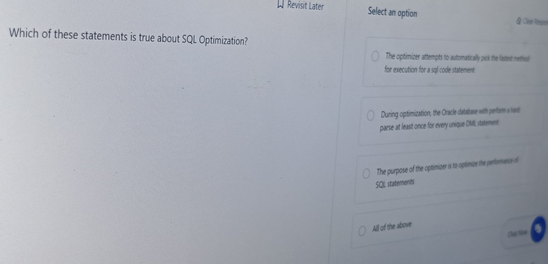 Solved Which of these statements is true about SQL | Chegg.com