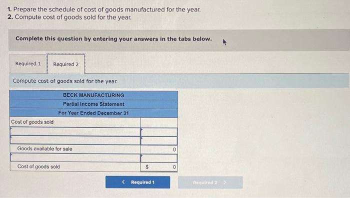 Solved Exercise 14-15 (Algo) Schedule of cost of goods | Chegg.com