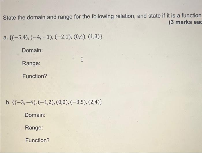 Solved State the domain and range for the following | Chegg.com