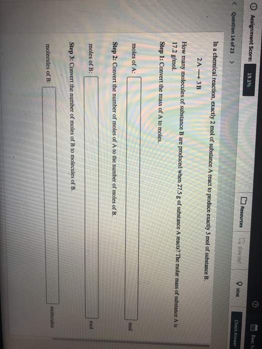 Solved Assignment Score: 19.1% e Duessi Resources LX Give | Chegg.com