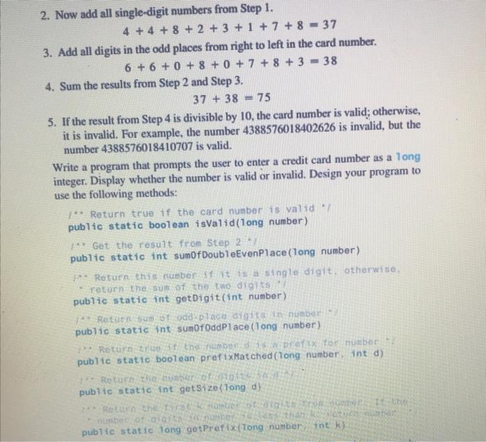 Solved Financial Credit Card Number Validation Credit 