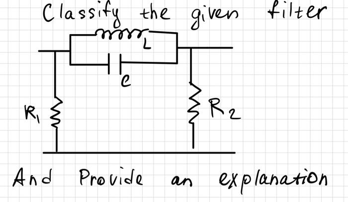 Solved Classify the given filter And Provide an explanation | Chegg.com