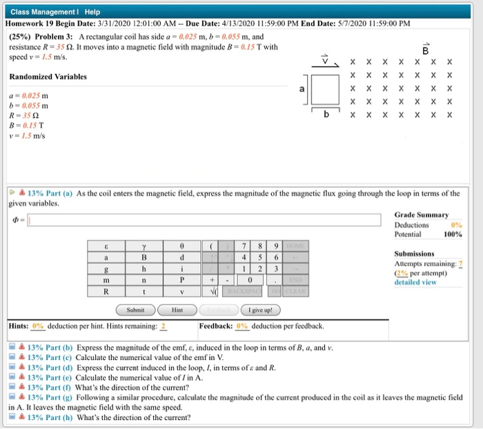 Solved Class Management Help Homework 19 Begin Date: | Chegg.com