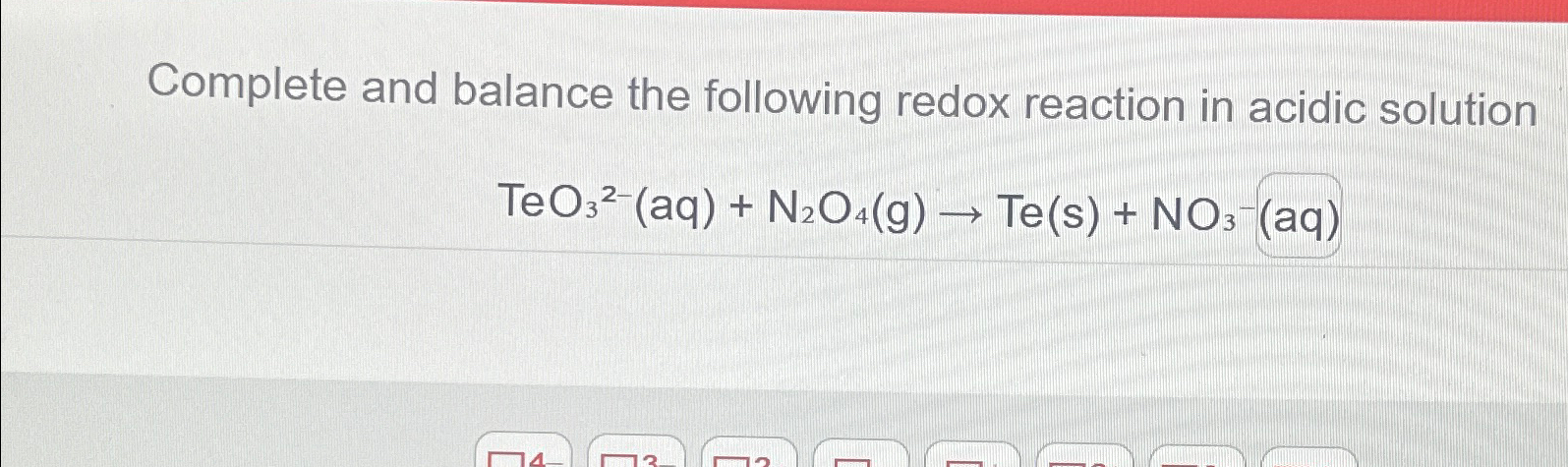 Solved Complete and balance the following redox reaction in | Chegg.com