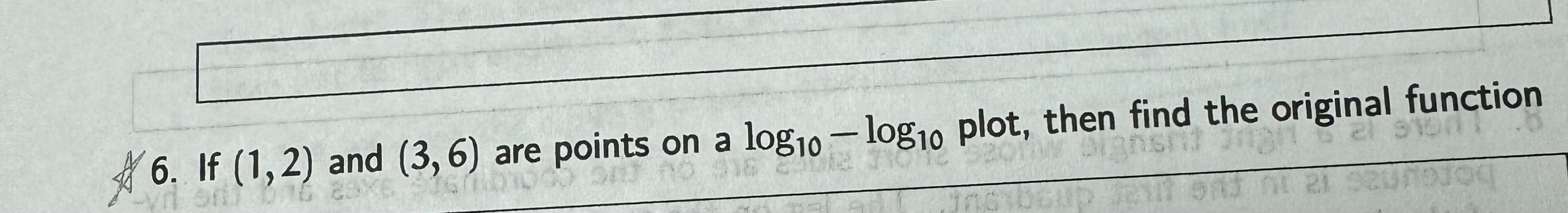 Solved If (1,2) ﻿and (3,6) ﻿are points on a log10-log10 | Chegg.com
