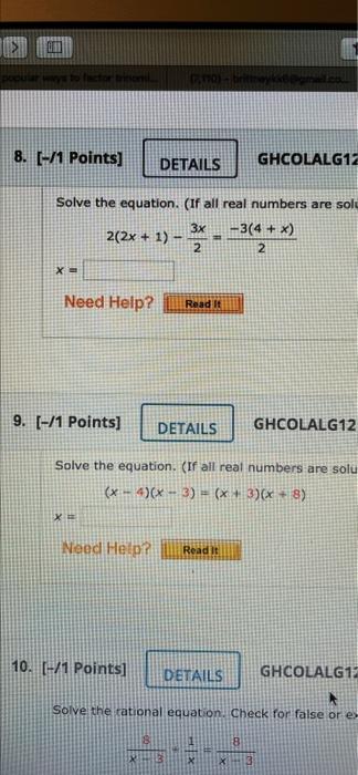 Solved pour - 8. [-/1 Points) DETAILS GHCOLALG12 Solve the | Chegg.com