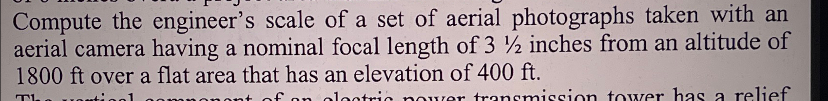 Solved Compute the engineer's scale of a set of aerial | Chegg.com