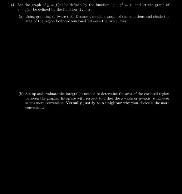 Solved (4) ﻿Let the graph of y=f(x) ﻿be defined by the | Chegg.com