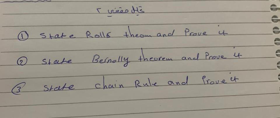 (1) State Rolls theom and Prove it (2) Stake Bernolly | Chegg.com