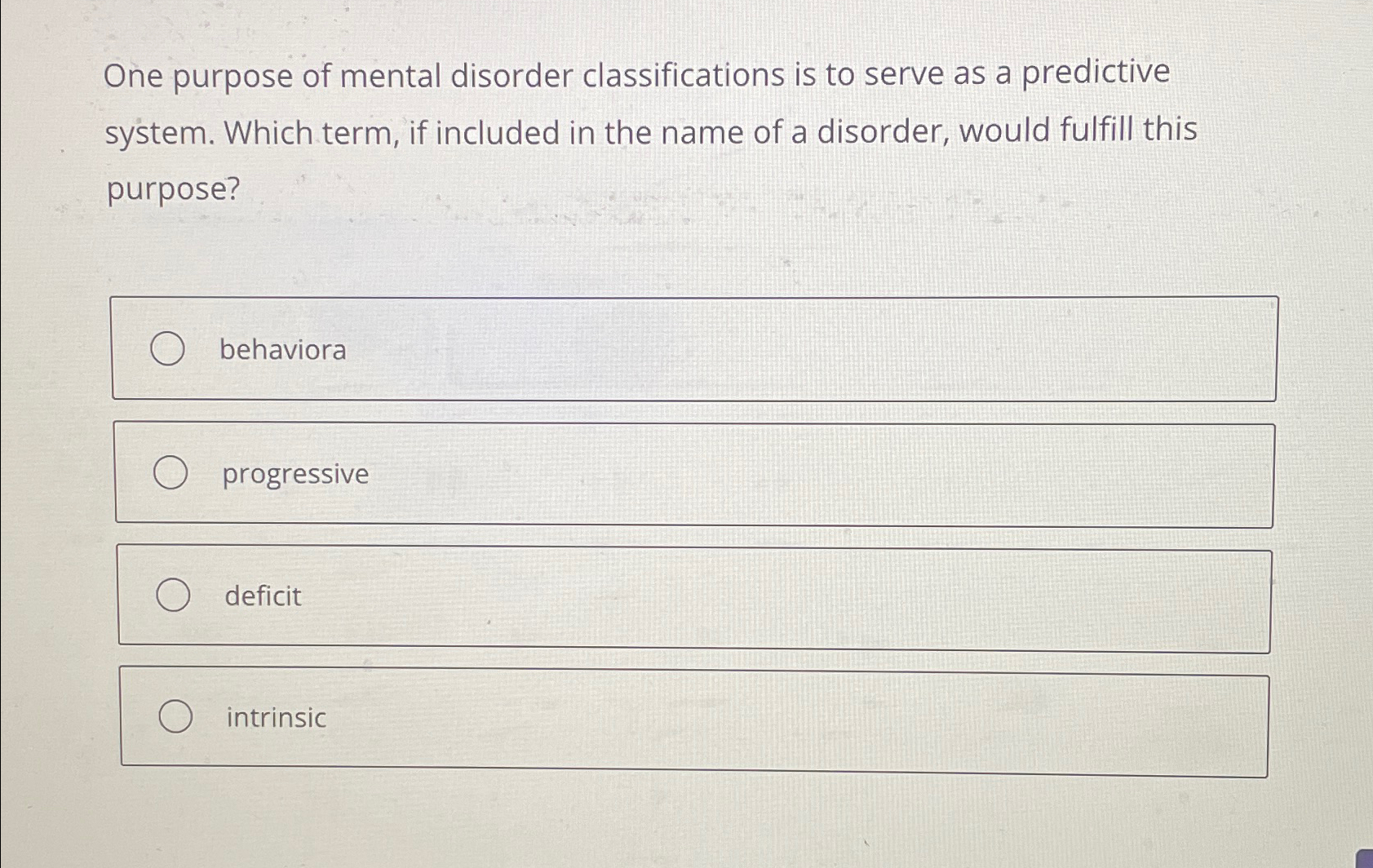 Solved One purpose of mental disorder classifications is to | Chegg.com