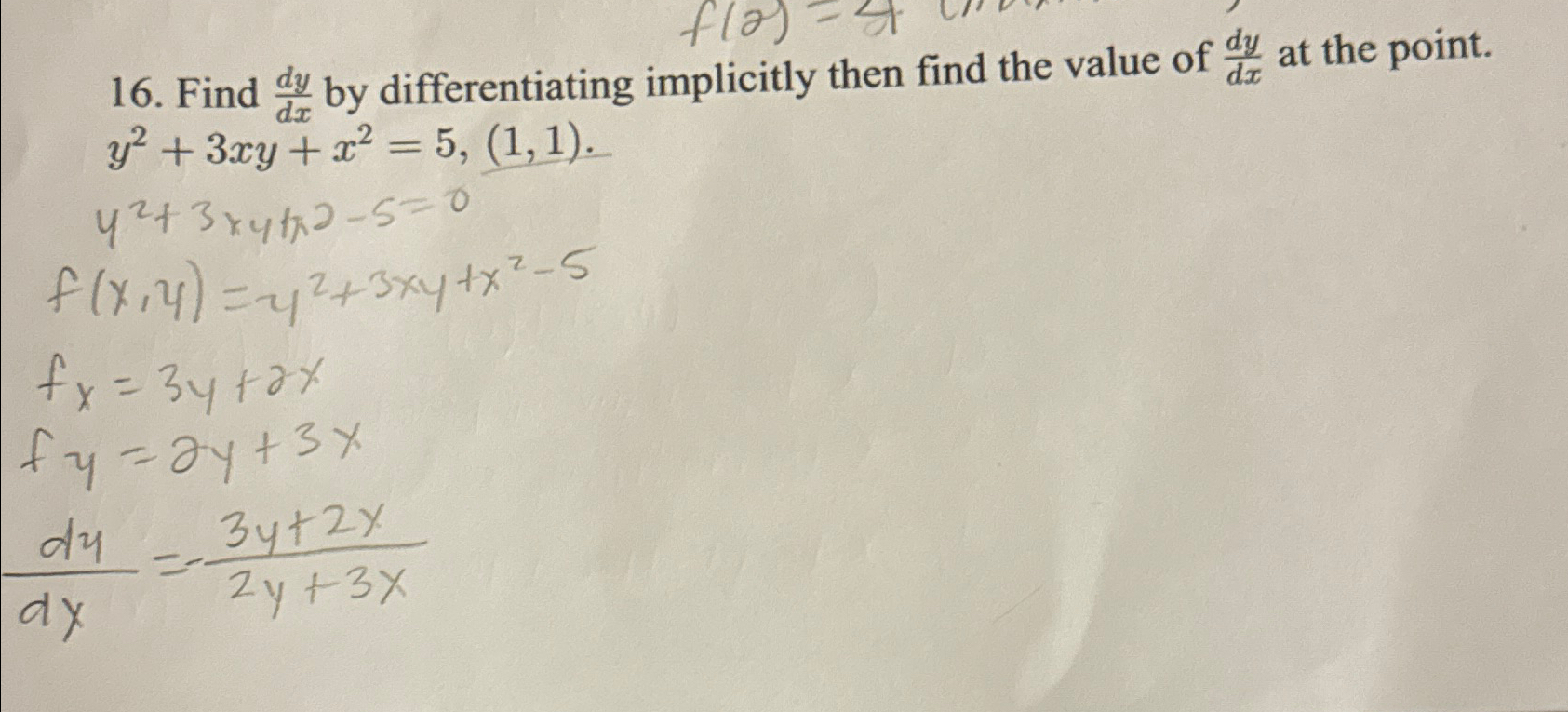 Solved Find dydx ﻿by differentiating implicitly then find | Chegg.com