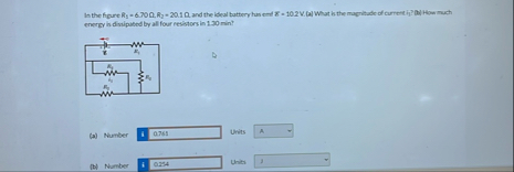 Solved In the figure R1=6.7 ﻿ohms, R2=20.1 ﻿ohms and the | Chegg.com