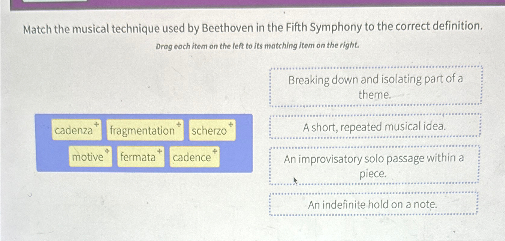 Solved Match the musical technique used by Beethoven in the | Chegg.com