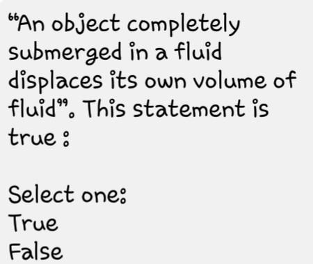 Solved “An object completely Submerged in a fluid displaces | Chegg.com