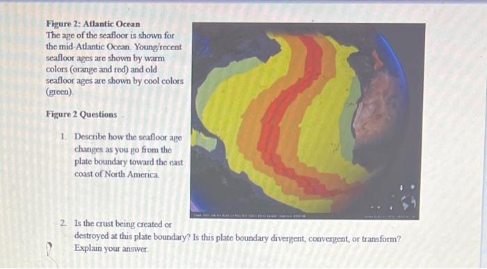 [Solved]: Figure 2: Atlantic Ocean The age of the seafloor