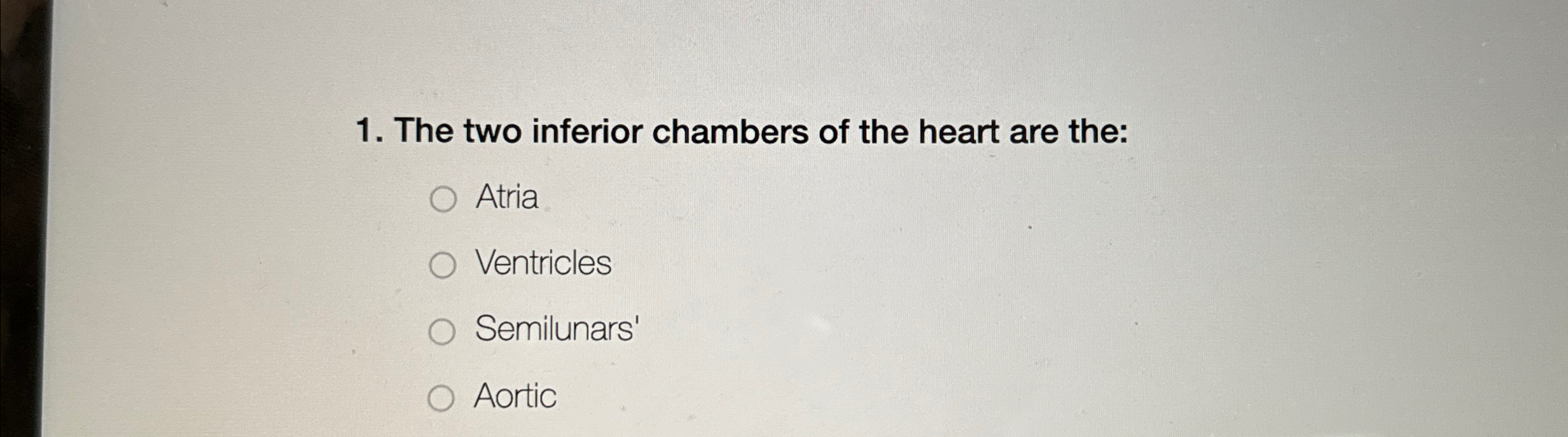 Solved The two inferior chambers of the heart are | Chegg.com
