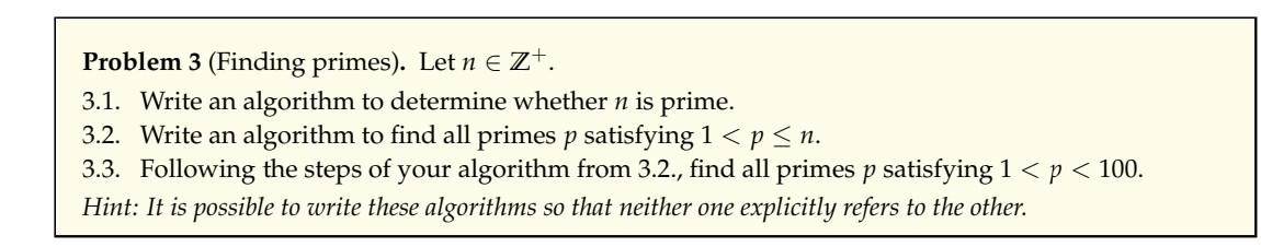Solved Problem 3 (Finding primes). Let n ezt. 3.1. Write an | Chegg.com