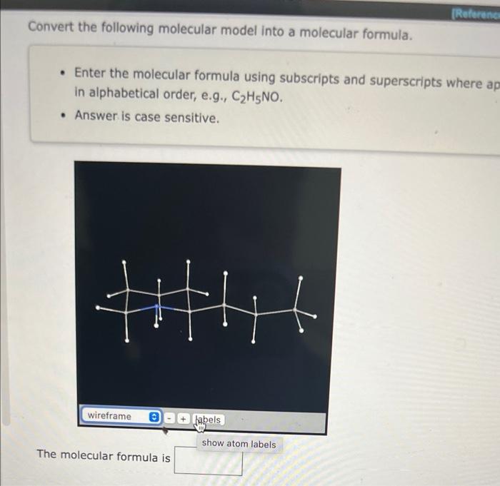 Solved Convert the following molecular model into a | Chegg.com