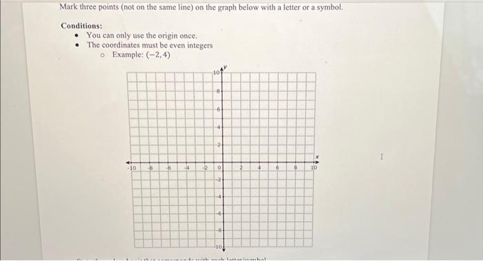 Solved Mark three points (not on the same line) on the graph | Chegg.com