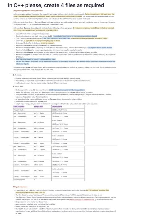 in c++ pease.h files for currency, krone and soum.cpp | Chegg.com
