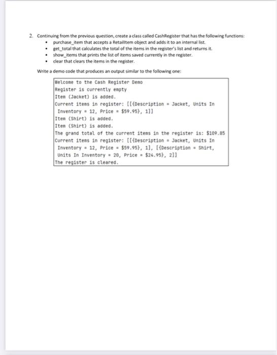 Solved 2. Continuing from the previous question, create a | Chegg.com