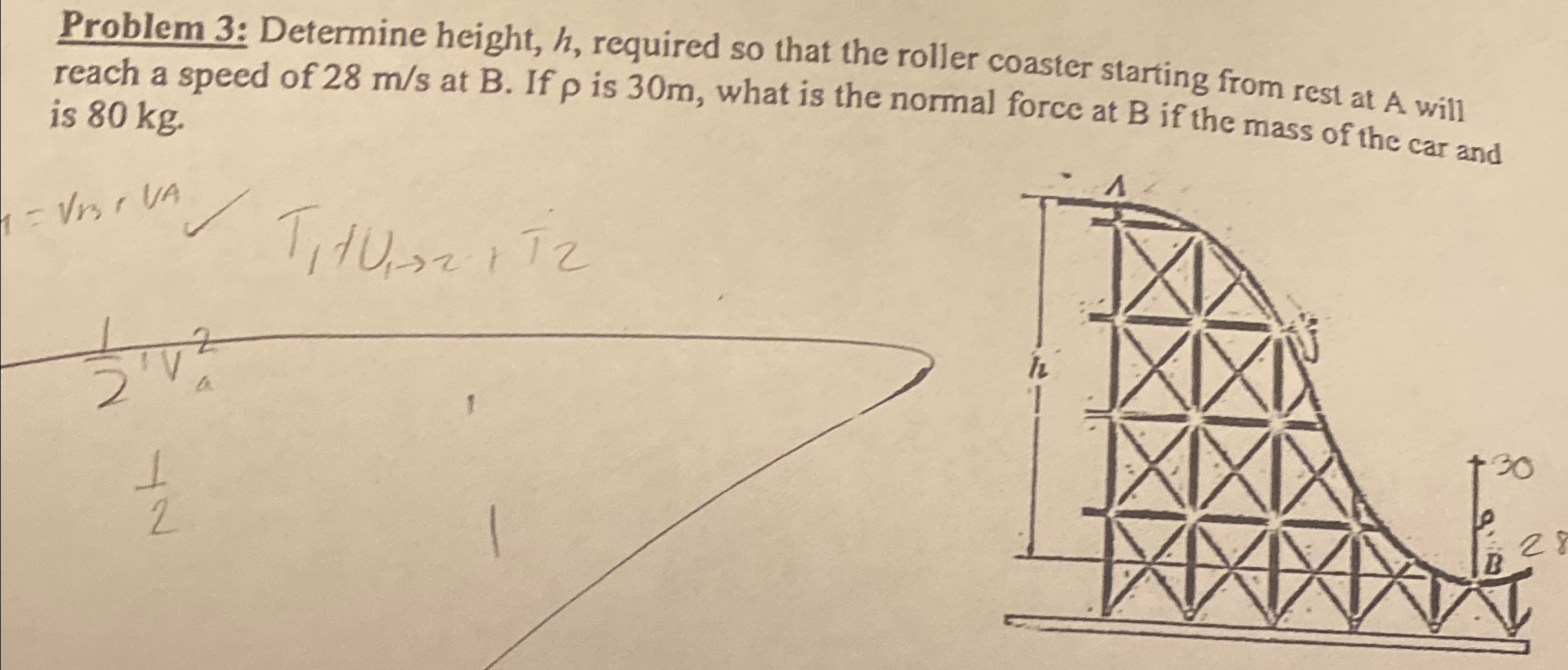 Solved Problem 3: Determine height, h, ﻿required so that the | Chegg.com