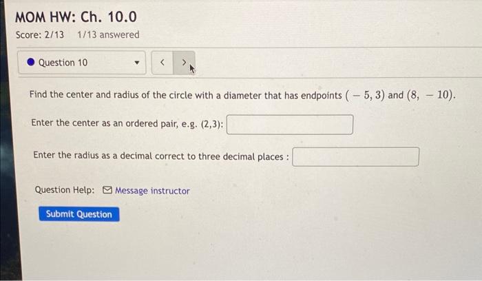 Solved Find the center and radius of the circle with a | Chegg.com