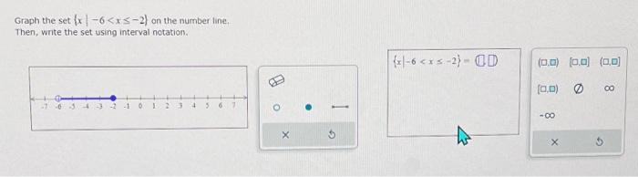Solved Graph the set {x∣−6 | Chegg.com