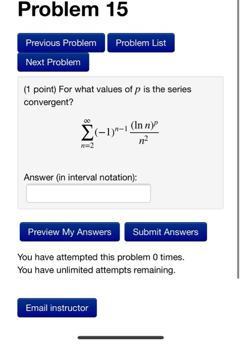 Solved Problem 15 Previous Problem Problem List Next Problem | Chegg.com