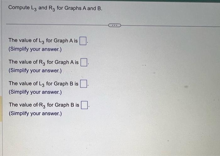Solved Compute L3 and R3 for Graphs A and B. The value of L3 | Chegg.com