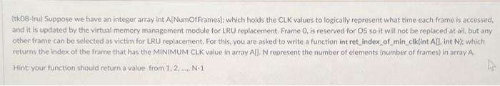 Solved (tk08-Iru) Suppose we have an integer array int | Chegg.com