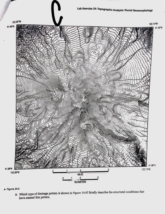 Solved Exercise 1: Fluvial Drainage Patterns \& Features | Chegg.com