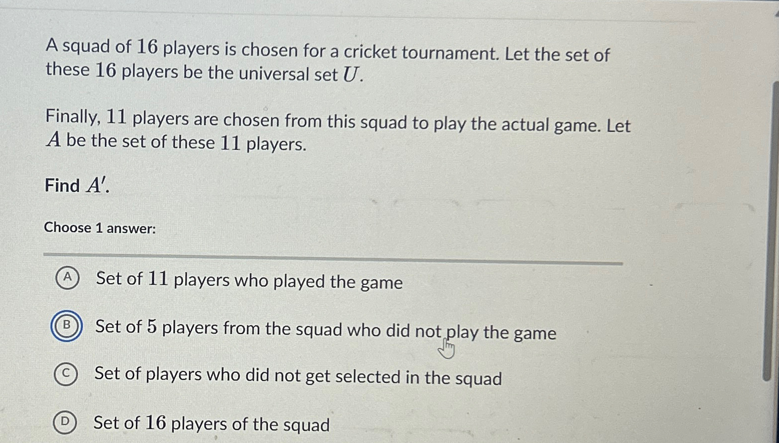 Solved A squad of 16 ﻿players is chosen for a cricket | Chegg.com