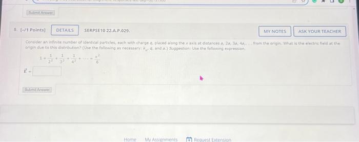 Solved 1+221+321+421+⋯=6x2 | Chegg.com