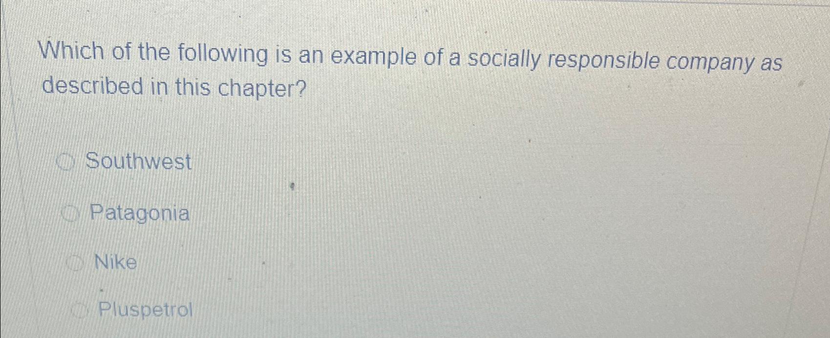 Solved Which of the following is an example of a socially | Chegg.com