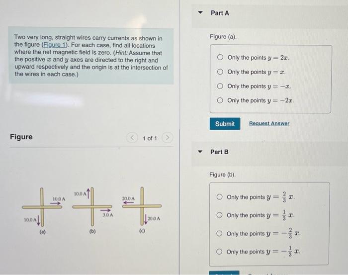 Solved Two very long, straight wires carry currents as shown | Chegg.com