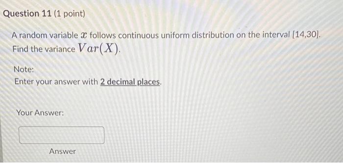 Solved A random variable x follows continuous uniform | Chegg.com