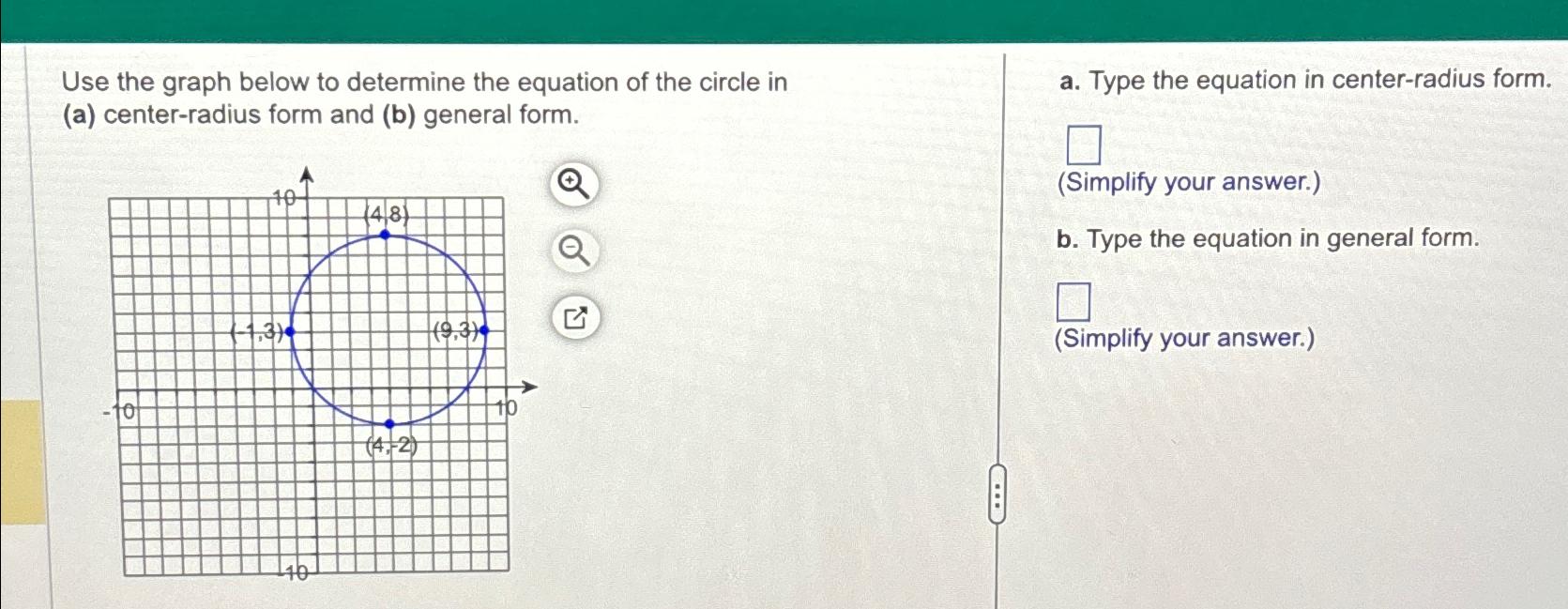 Solved Use the graph below to determine the equation of the | Chegg.com