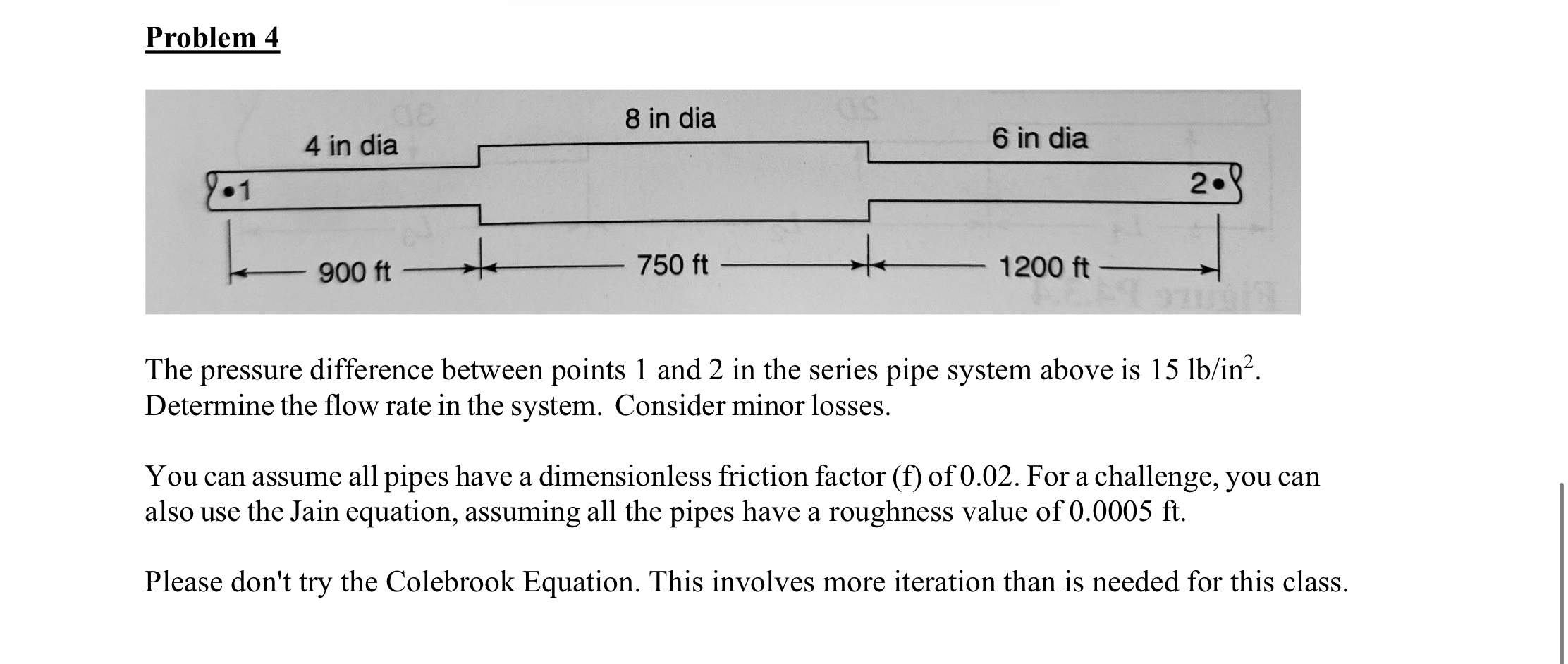Solved Problem 4The pressure difference between points 1 | Chegg.com