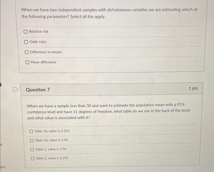 Solved When we have two independent samples with dichotomous | Chegg.com