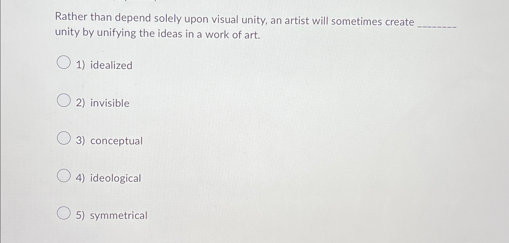 Solved Rather than depend solely upon visual unity, an | Chegg.com