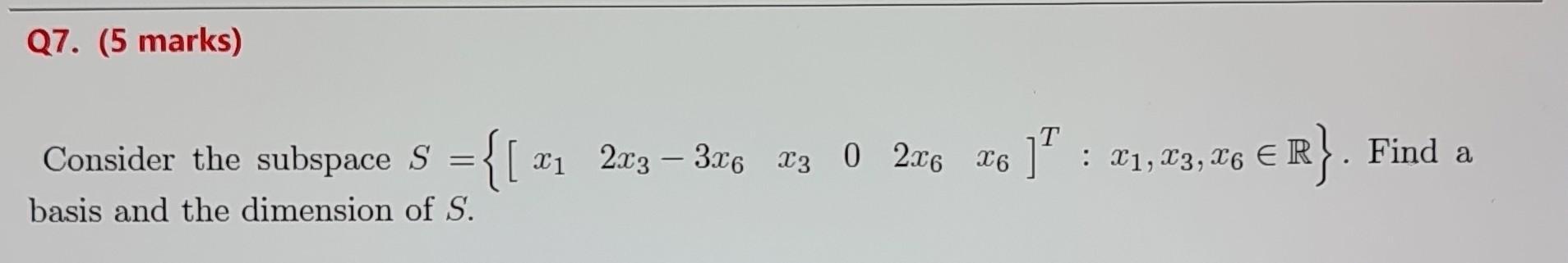 Solved Consider the subspace | Chegg.com