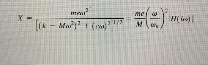 Solved 2 me 0 X = mew2 [(k - Mw2)2 + (cm) 2]1/2 |Hiw)| ) M | Chegg.com