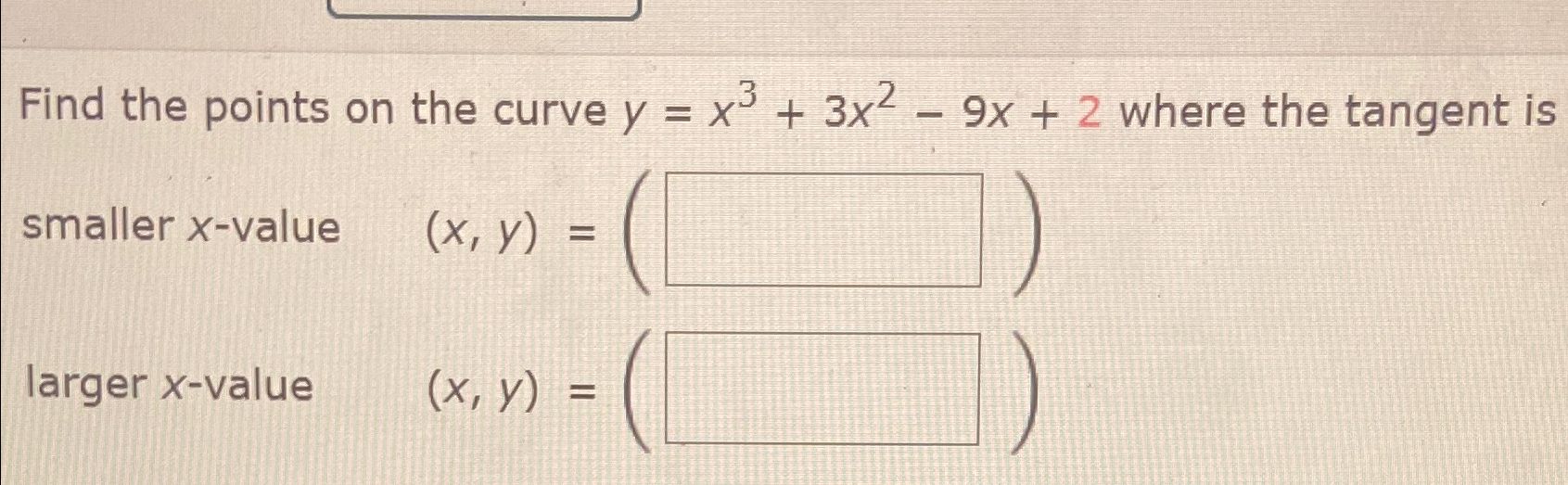 Solved Find the points on the curve y=x3+3x2-9x+2 ﻿where the | Chegg.com