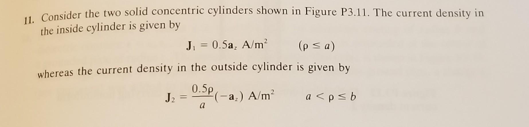 Solved 11. Consider the two solid concentric cylinders shown | Chegg.com